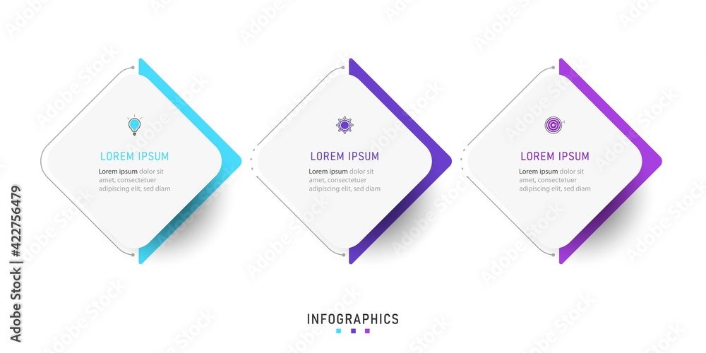 Vector Infographic label design template with icons and 3 options or ...