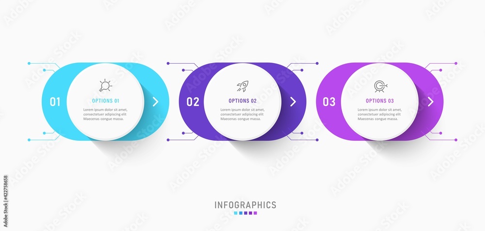 Vector Infographic label design template with icons and 3 options or ...