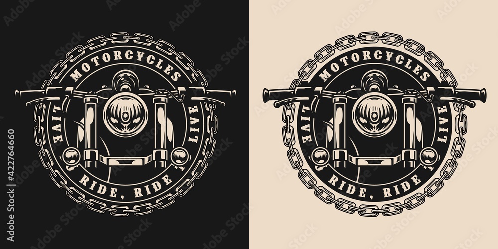Custom motorcycle round vintage badge Stock Vector | Adobe Stock
