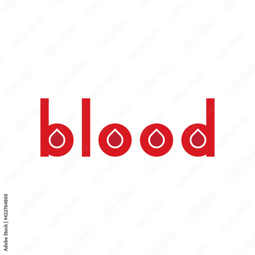 blood letter with blood drop logo design vector Stock Vector | Adobe Stock