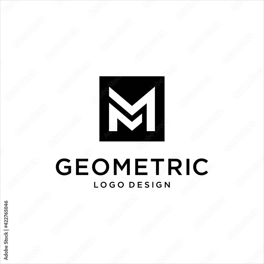 geometric letter M logo, initial MM logo design vector Stock Vector ...