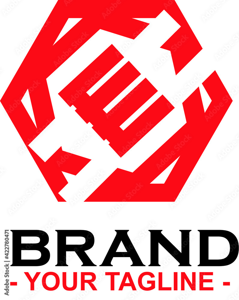 the letter E logo in the middle is suitable for your product name and ...