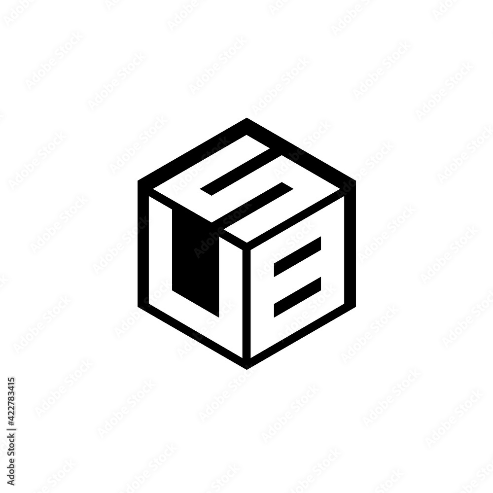 UBS letter logo design with white background in illustrator, cube logo ...