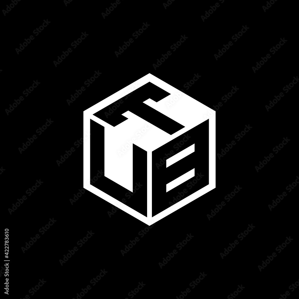 UBT letter logo design with black background in illustrator, cube logo ...