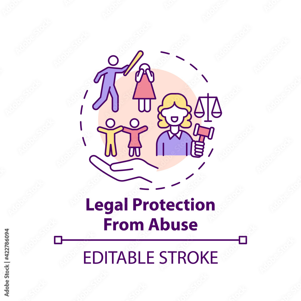 Legal protection from abuse concept icon. Domestic violence survivors ...