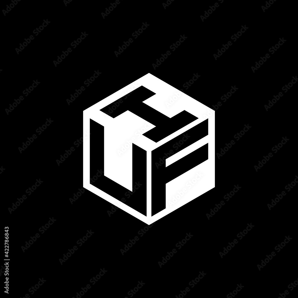 UFI letter logo design with black background in illustrator, cube logo ...