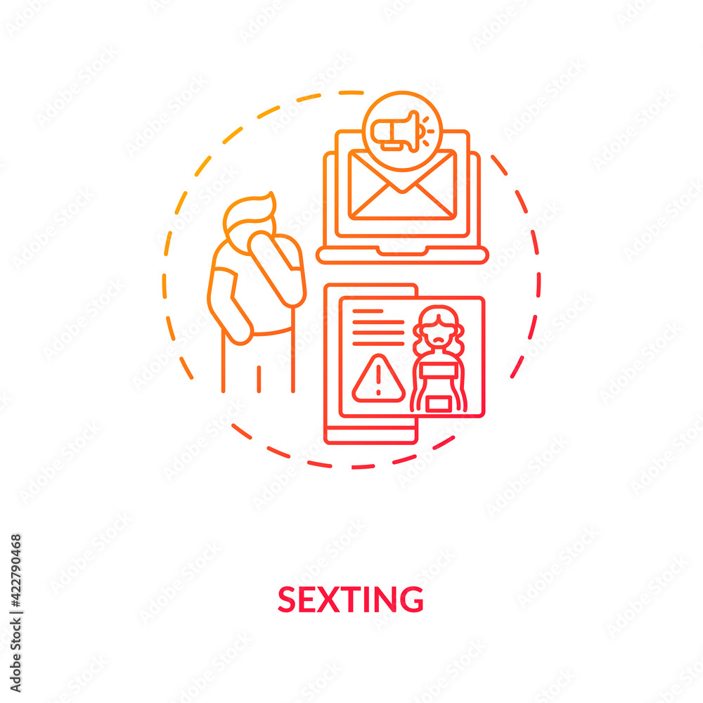Sexting Culture Concept Icon Sending Nude Naked Pictures To Partner