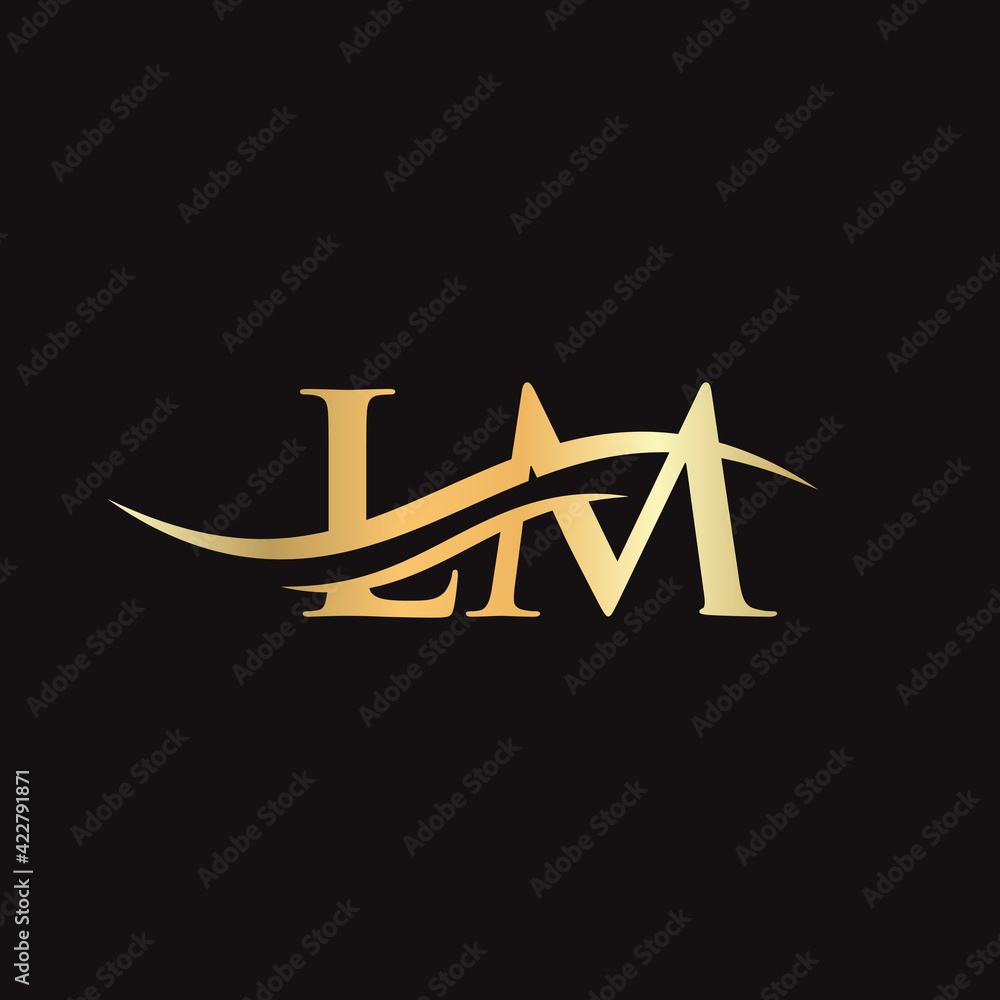 Initial linked letter LM logo design. Modern letter LM logo design ...