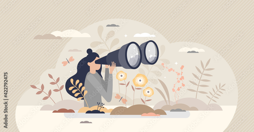 Looking ahead to future as strategy vision from female tiny person ...