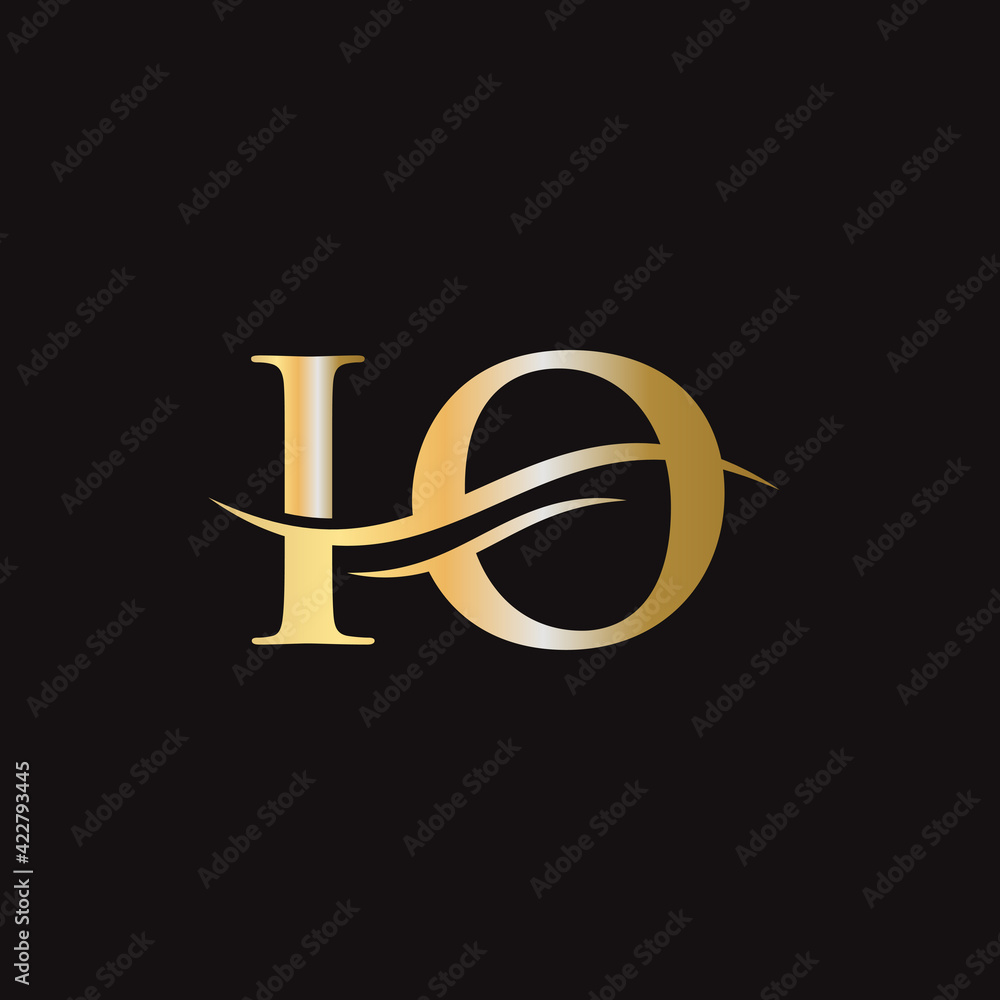 Initial IO letter linked logo vector template. Swoosh letter IO logo ...