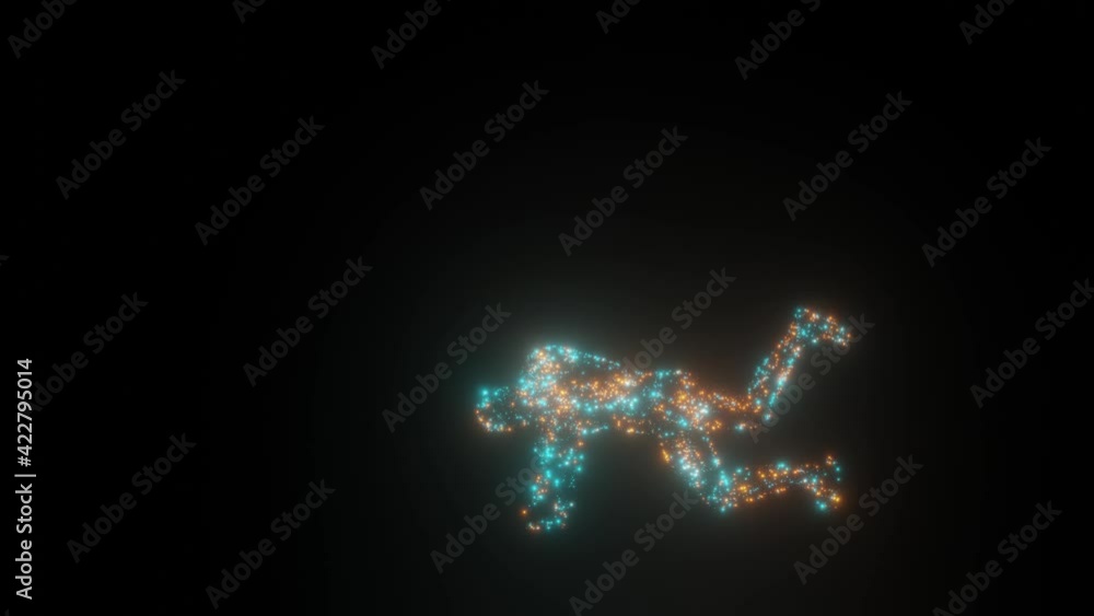 3d colorful particle cartoon character funny hip hop dancing. Modern 4K ...