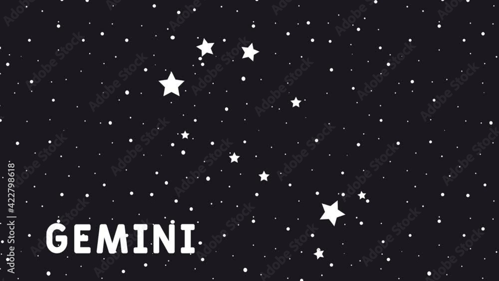 Gemini - Animated zodiac constellation and horoscope symbol wih ...