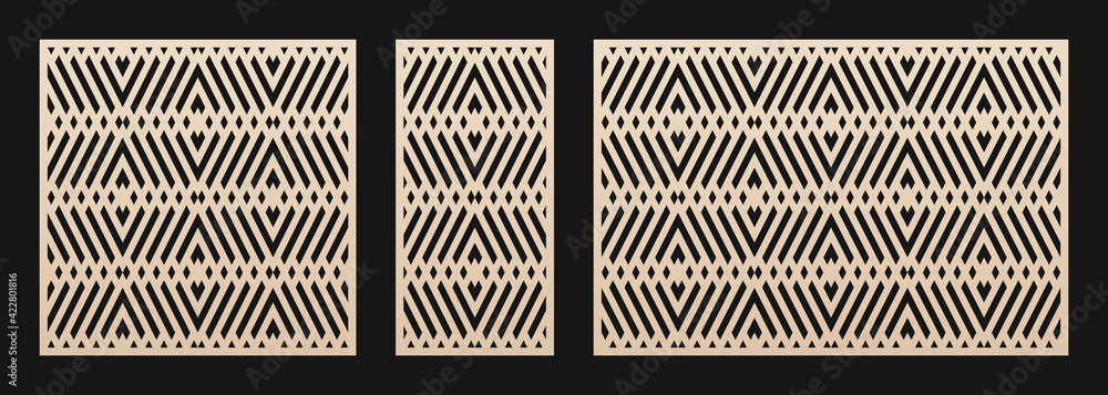 Laser cut pattern set. Decorative panels for laser cutting. Cutout ...