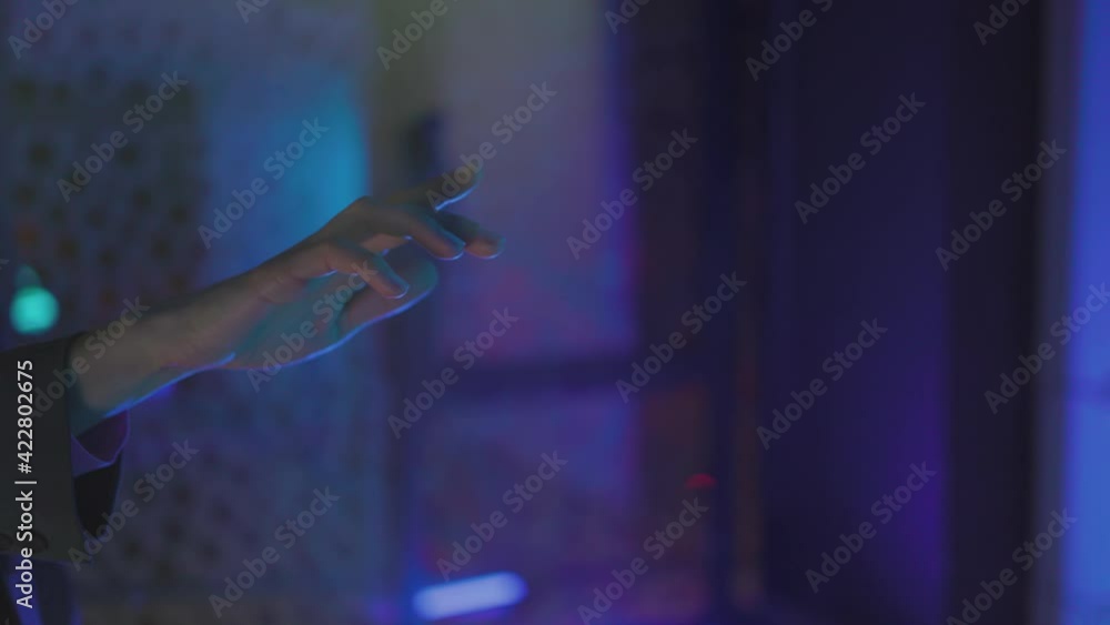 Hand finger touch for animaton, digital applications and solutions ...