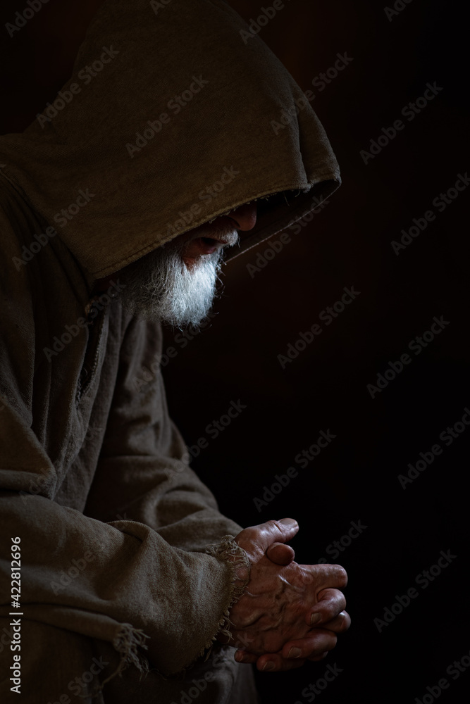 Medieval Monk Praying