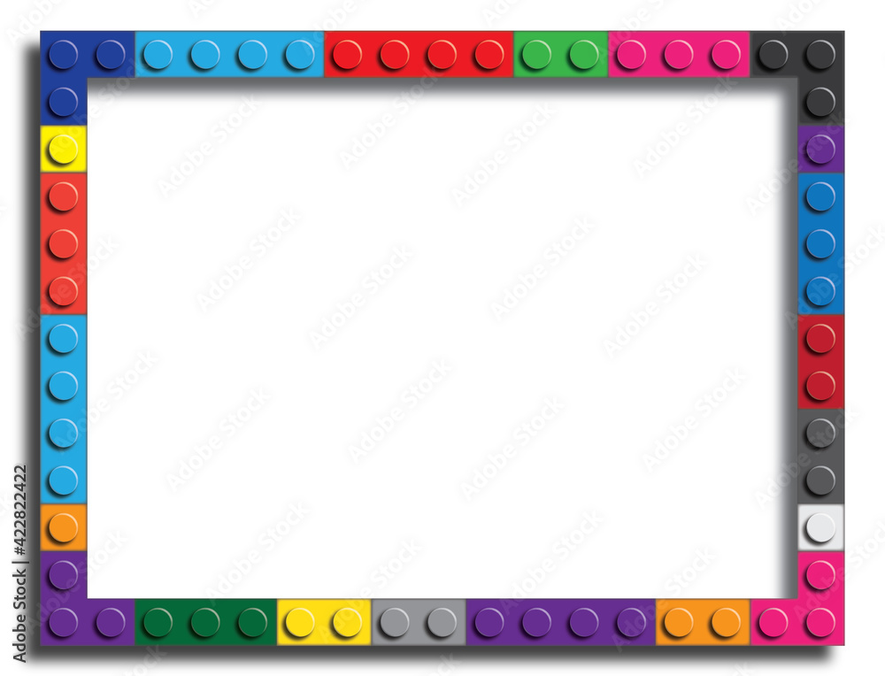 Colorful frame made from building bricks Stock Vector | Adobe Stock