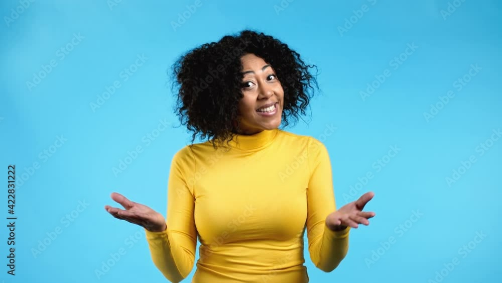 Beautiful african woman showing - Hey you, come here. Girl asks join ...