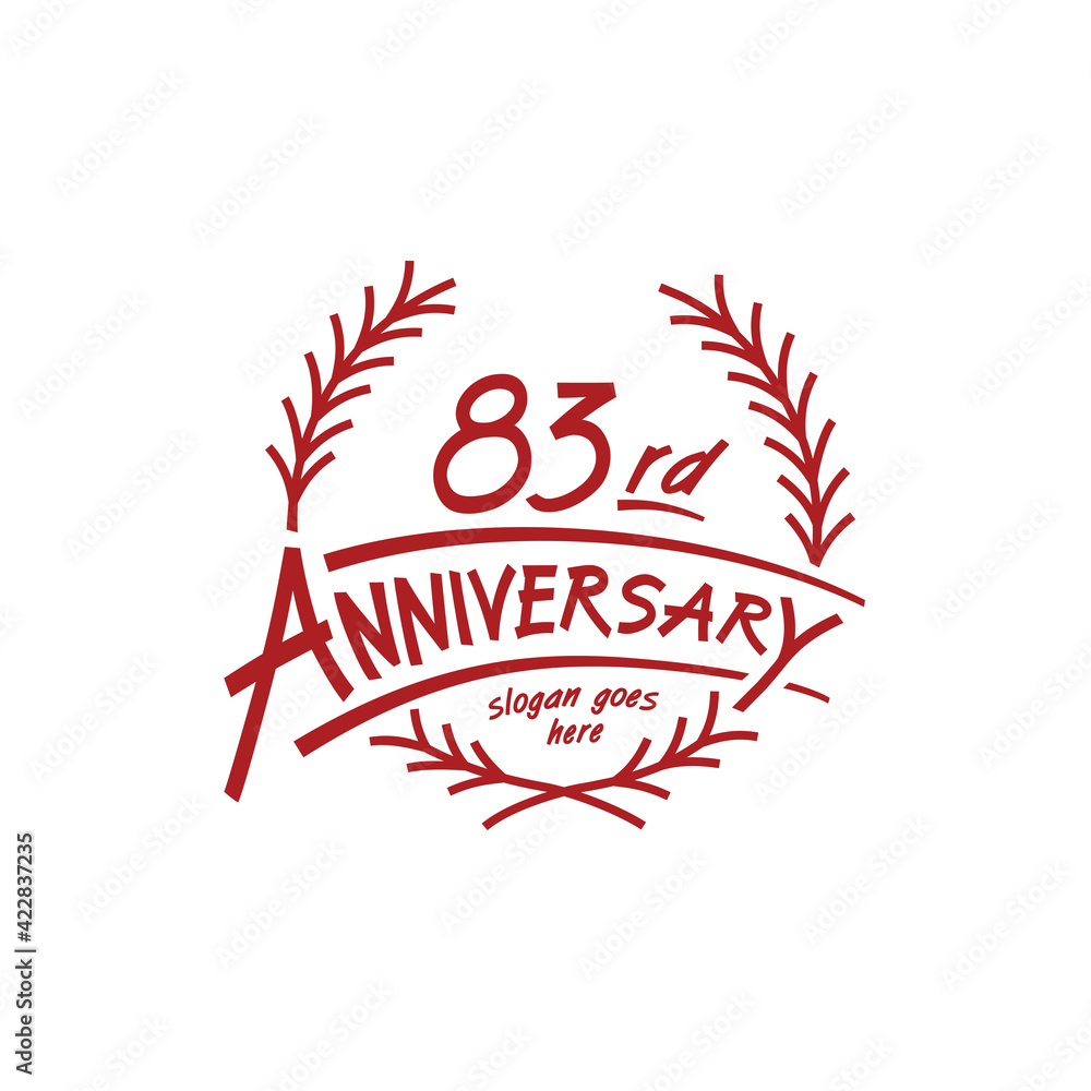 83 years design template. 83rd years logo. Vector and illustration ...
