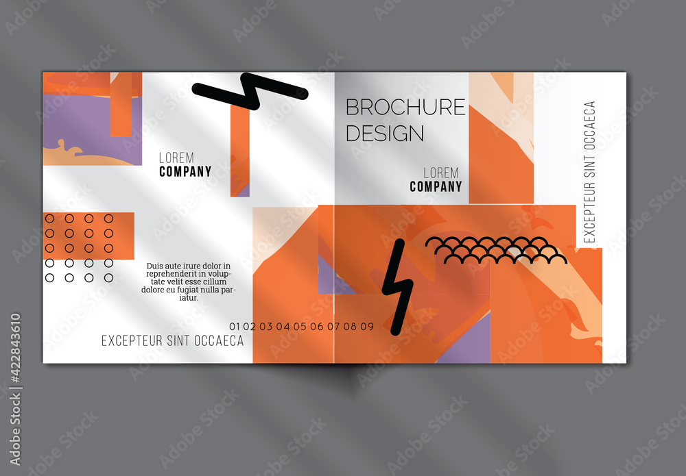 Brochure Cover Layout Set Geometric Shapes and Abstract Bright ...
