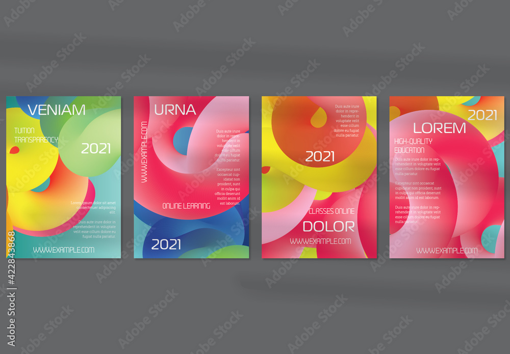Flyer Layout with Futuristic Wavy Gradient Cloud Shape Stock Template ...
