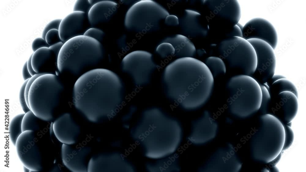 Bubble Burst, black balloons born on a white background, balloons ...