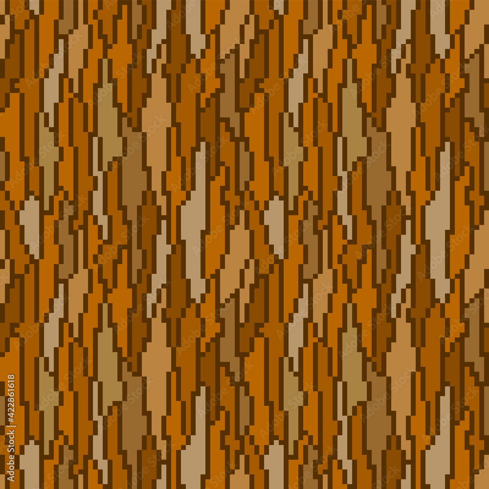 Pixel art tree bark seamless pattern. 8 bit wood texture background ...