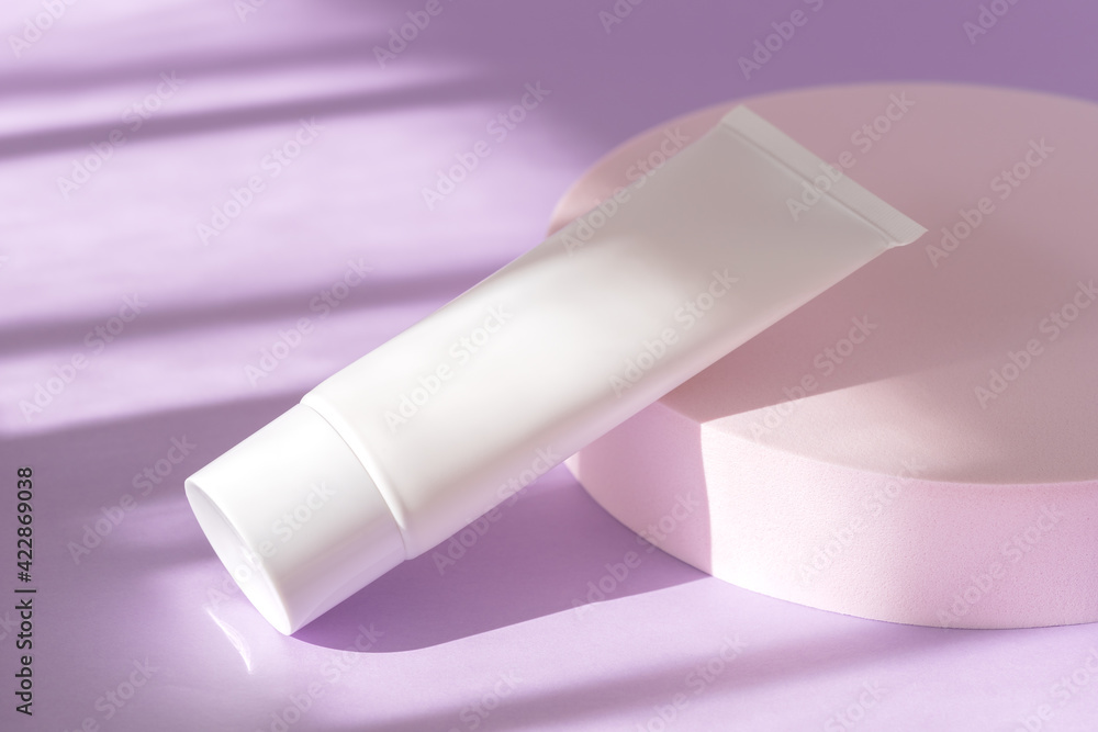 Beauty cosmetic cream lotion stand background. Cosmetics brand mockup ...