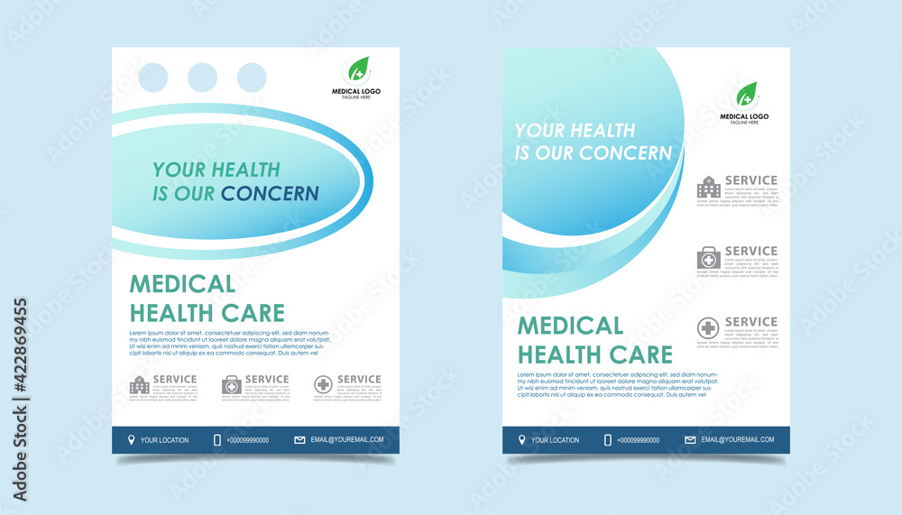 Medical health care flyer brochure template design, flyer template of ...
