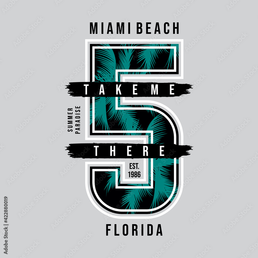Florida miami beach - vector illustration for t-shirt and other print ...