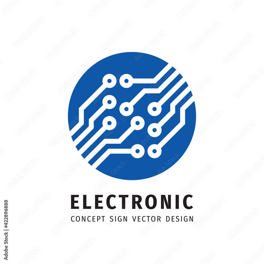 Electronic technology - vector logo design. Digital chip logo sign ...