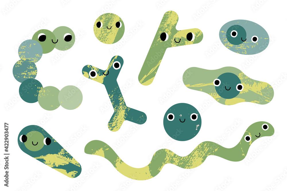 Happy Bacteria Cartoon