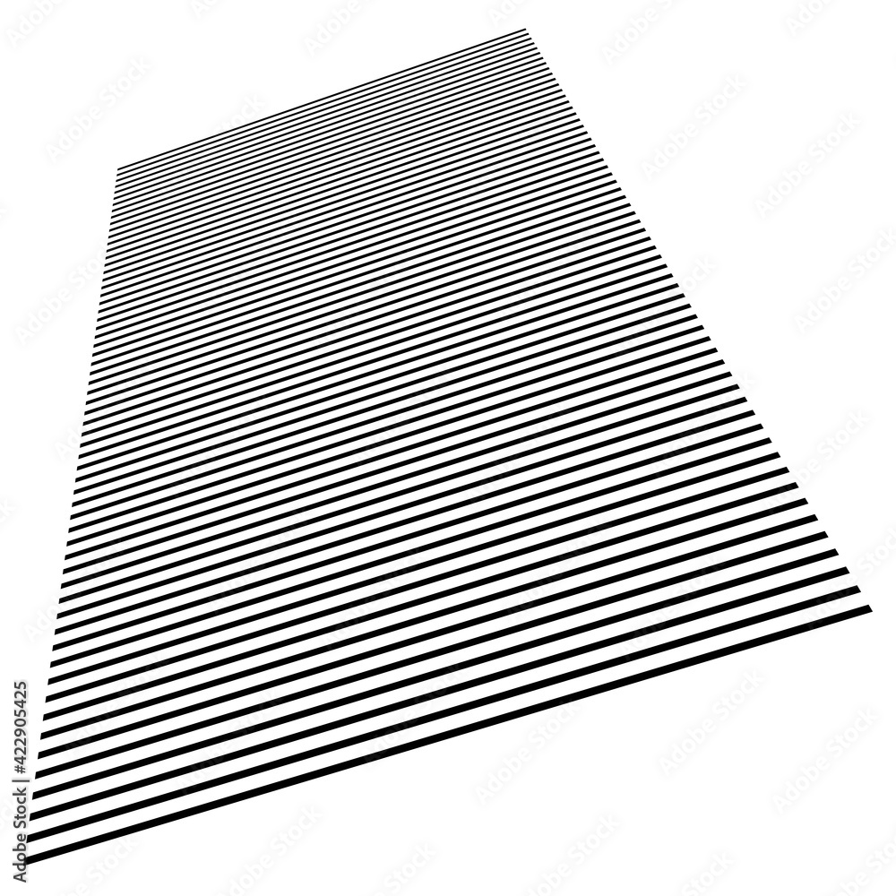 Lines, stripes in 3d perspective. Lines vanishing into horizon. Dynamic ...