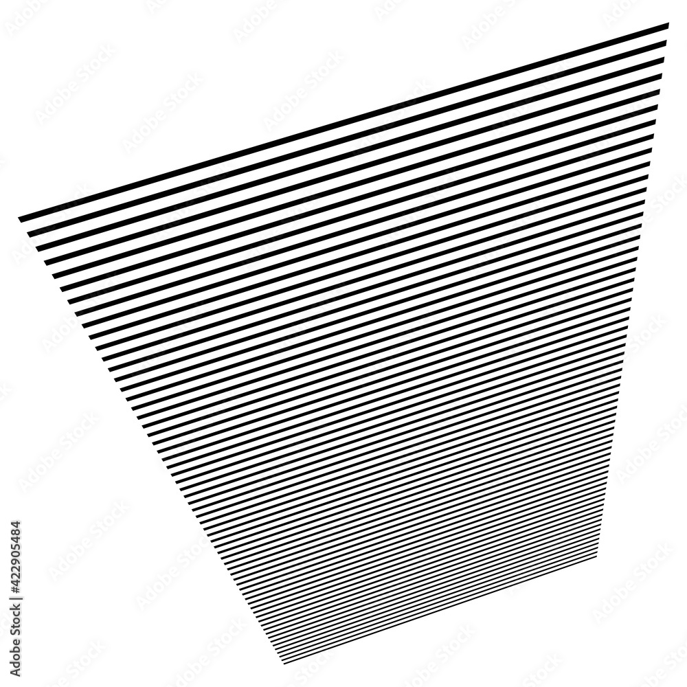 Lines, stripes in 3d perspective. Lines vanishing into horizon. Dynamic ...