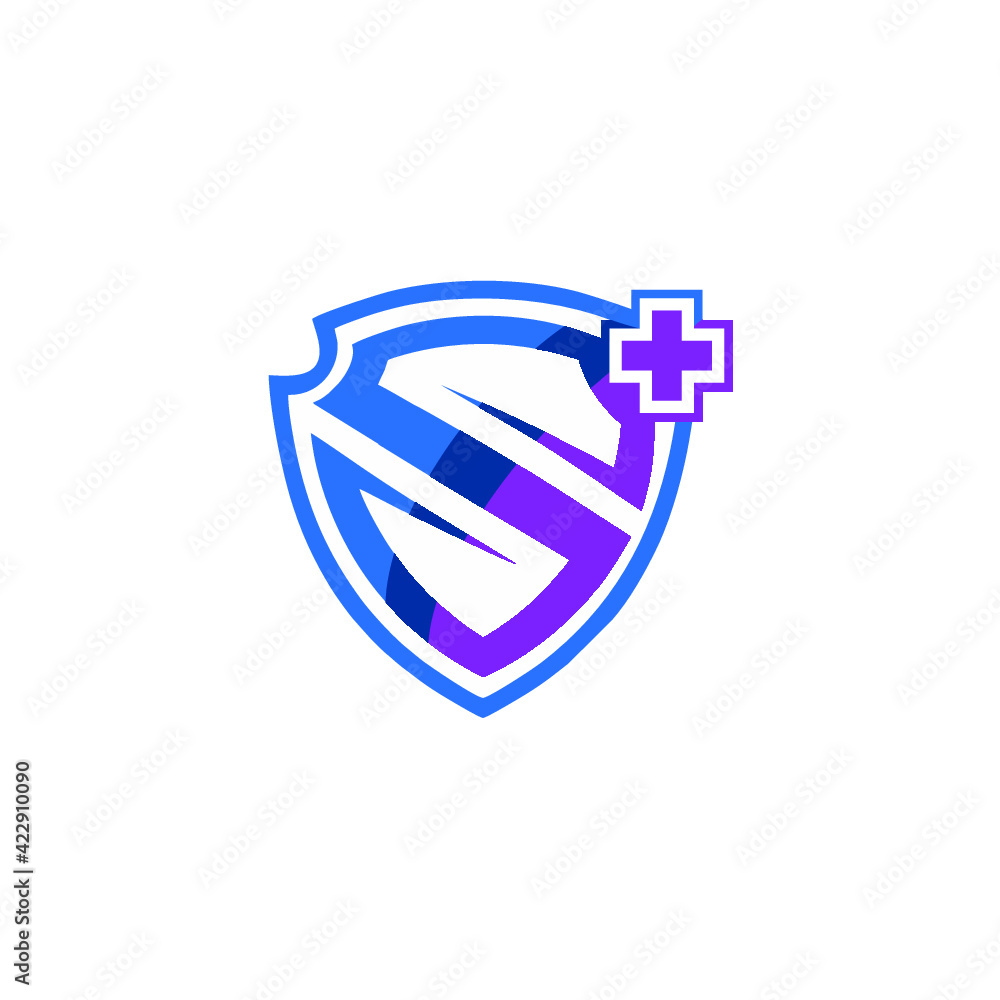 Letter S logo with symbol plus with modern shape and gradient colour ...