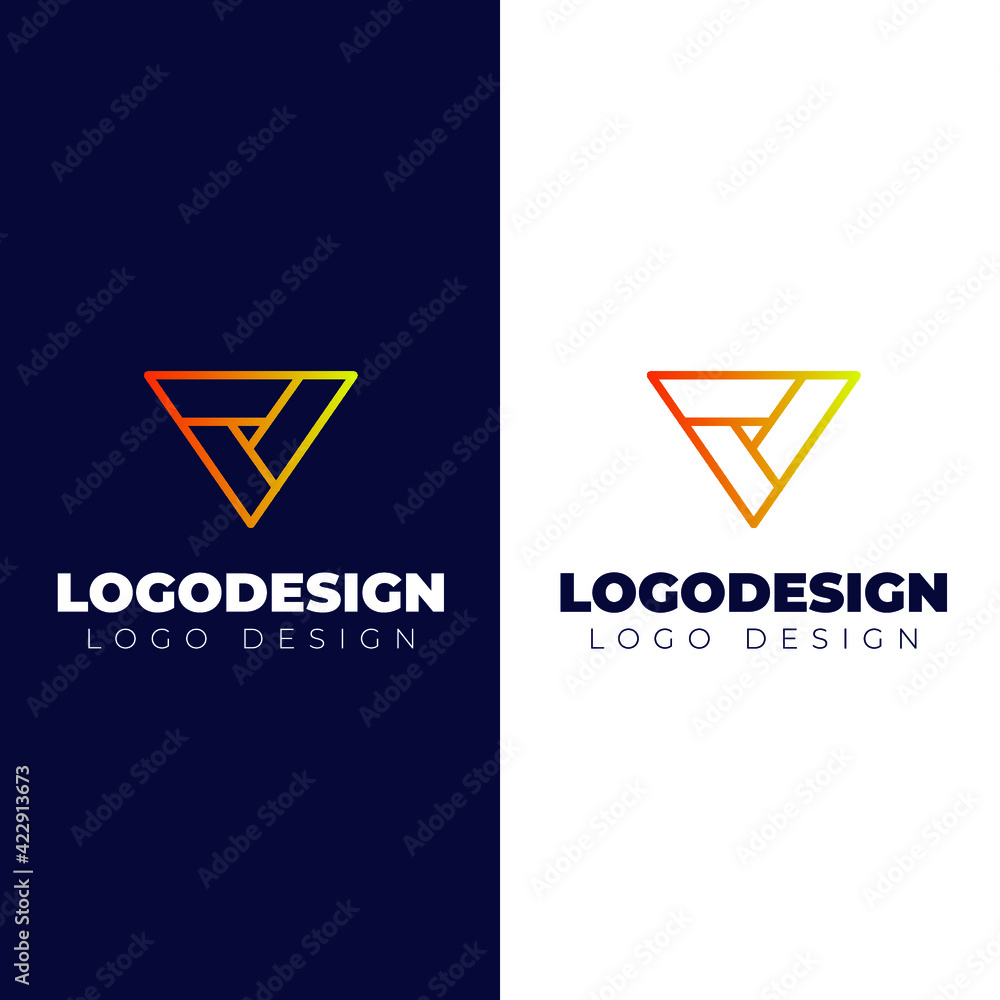triangle logo design minimal and modern logotype vector template Stock ...