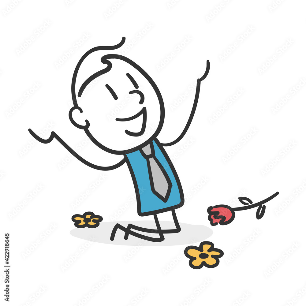 Acclaimed stick man. Concept of stick man victorious and proud of ...