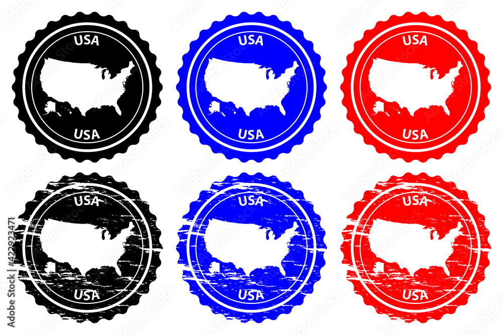 USA - rubber stamp - vector, United States of America continent map ...