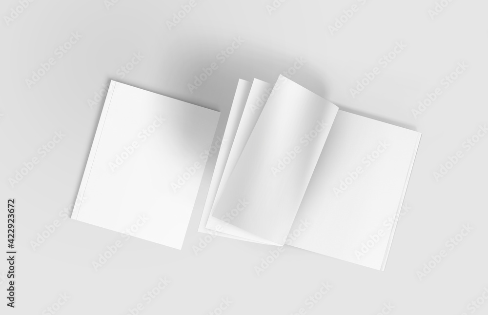 A4 open and close magazine with plain white pages Stock Photo | Adobe Stock