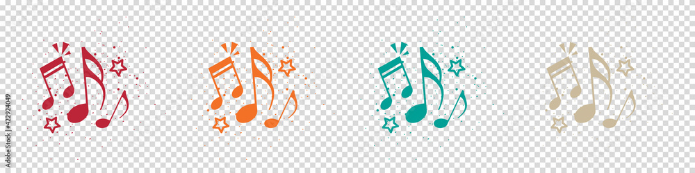 Music Notes Concept - Colorful Vector Illustrations Isolated On ...