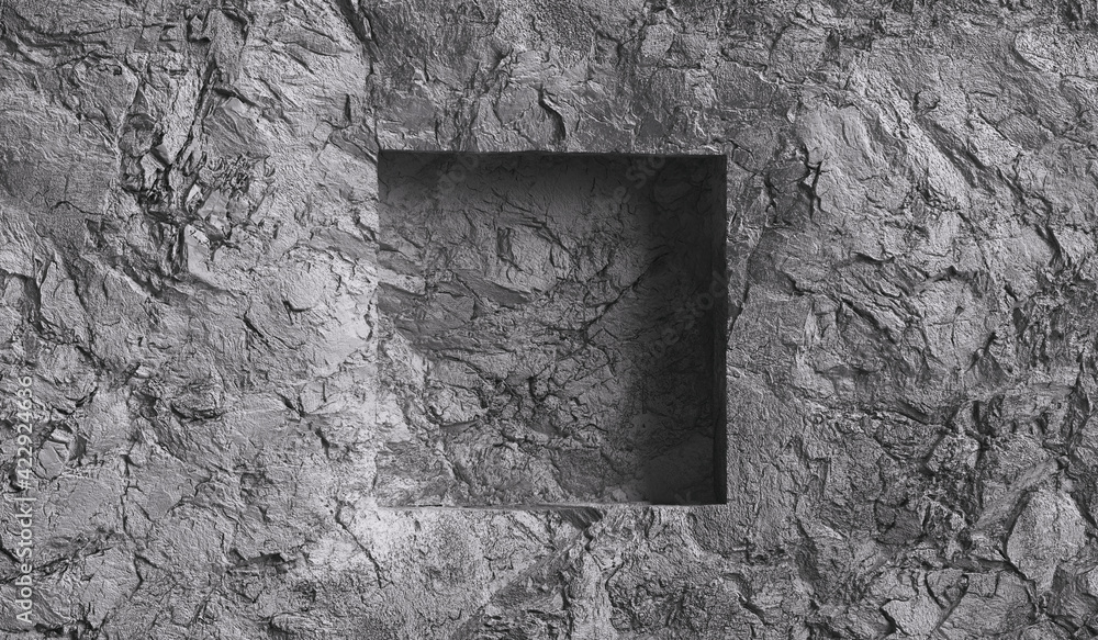 Advertising Product display background. Stone cavity in the rock wall ...
