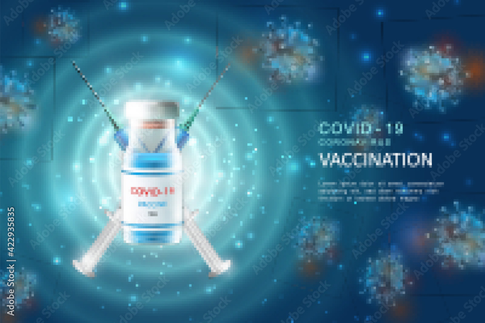 Realistic 3D injection vaccine syringes for Coronavirus COVID-19 global ...
