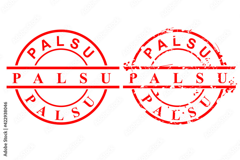 Simple Vector 2 Style Red Circle, Palsu or fake in indonesia language ...