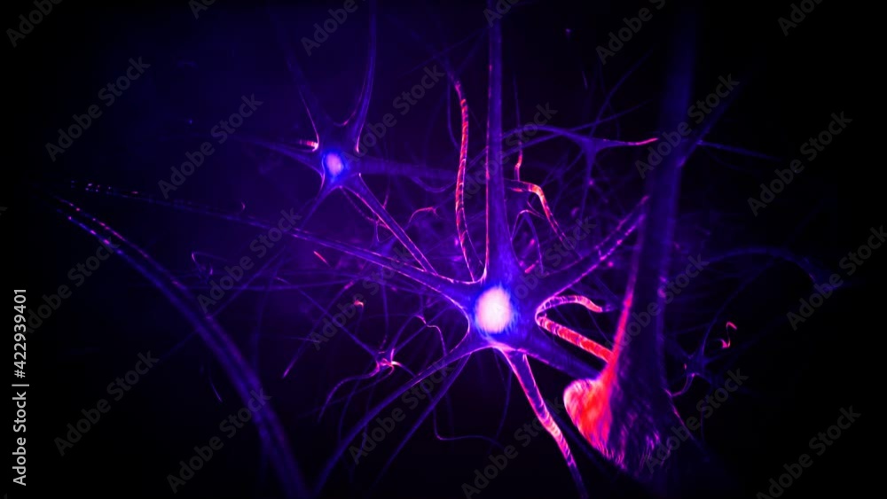 Video Stock Conceptual 3d illustration of neuron cells with glowing ...