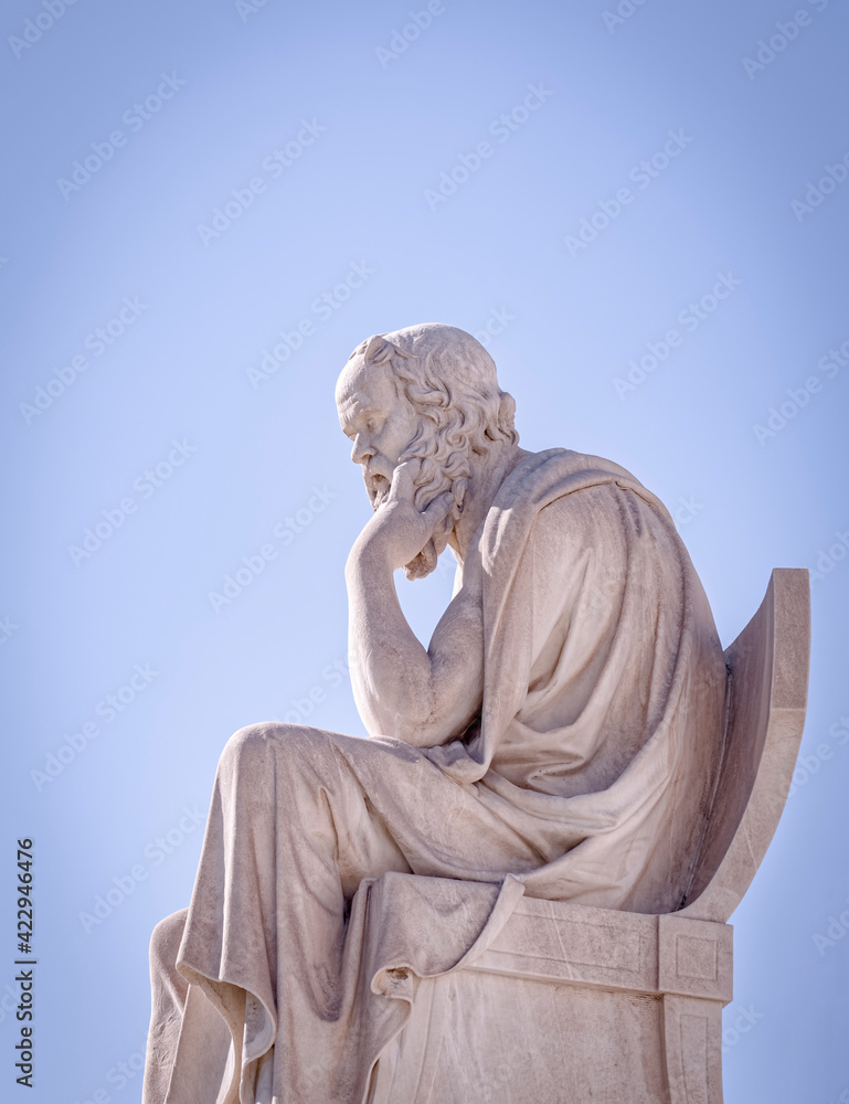 Socrates the ancient Greek philosopher and thinker white marble statue ...