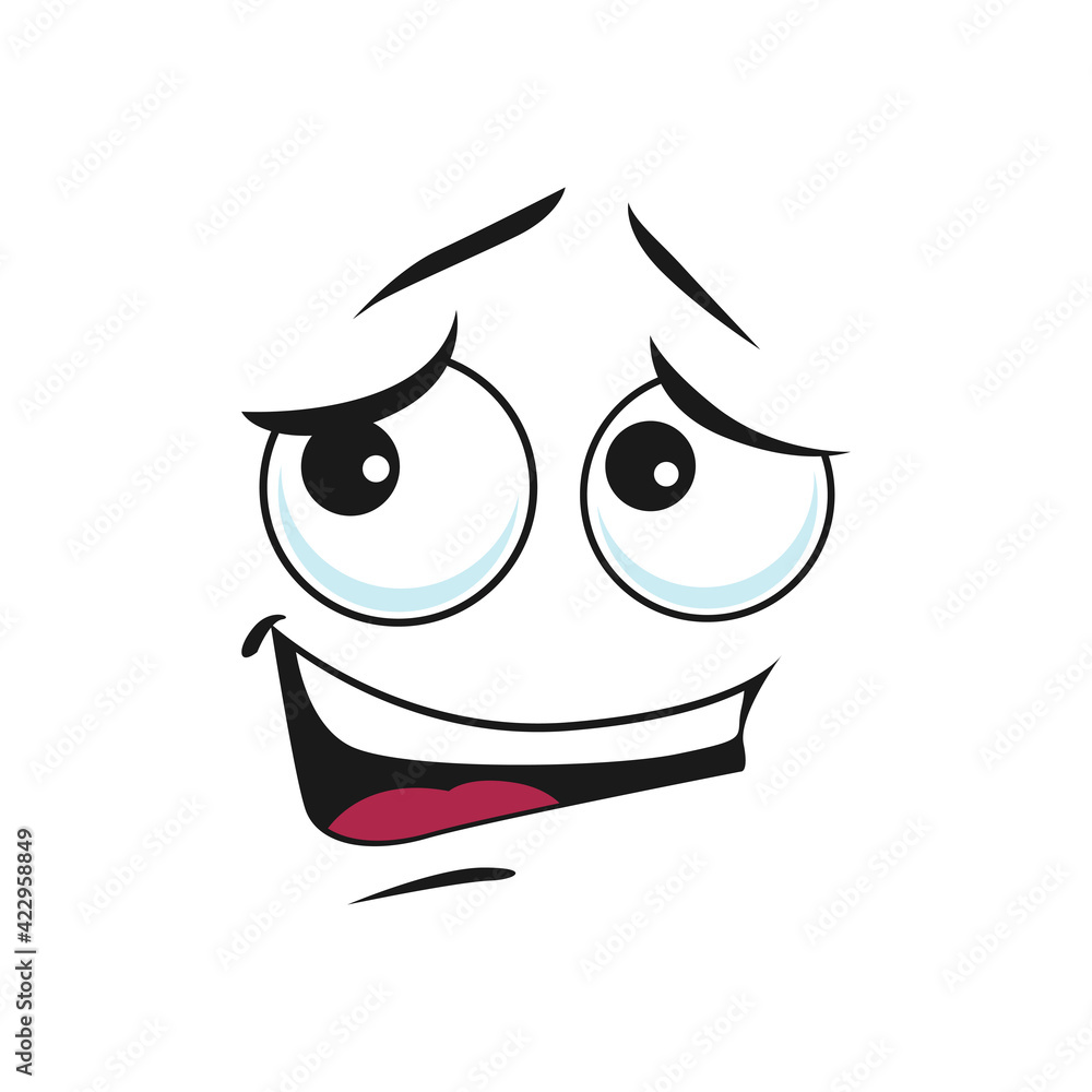 Kind emoji with sincere smile isolated emoticon icon. Vector emoji shy ...