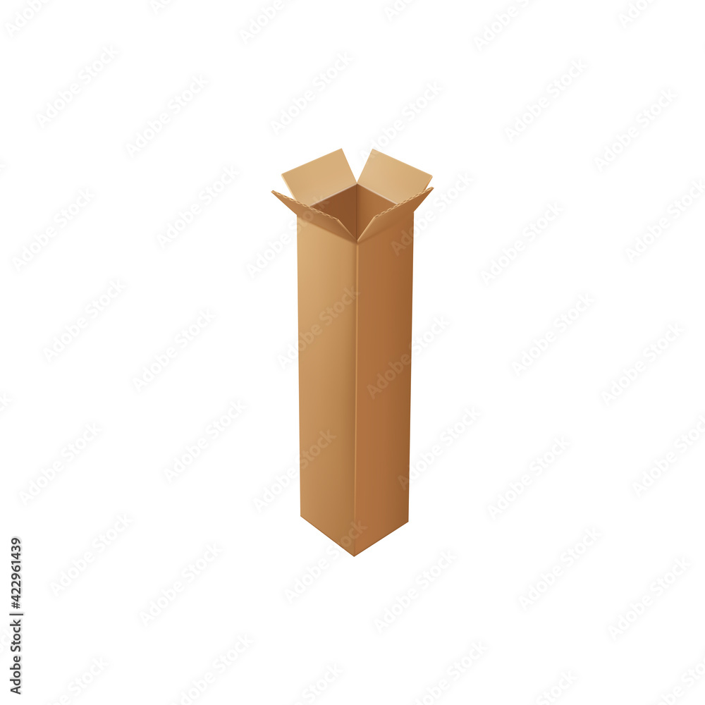 Tall carton box isolated delivery package or packaging isolated icon ...