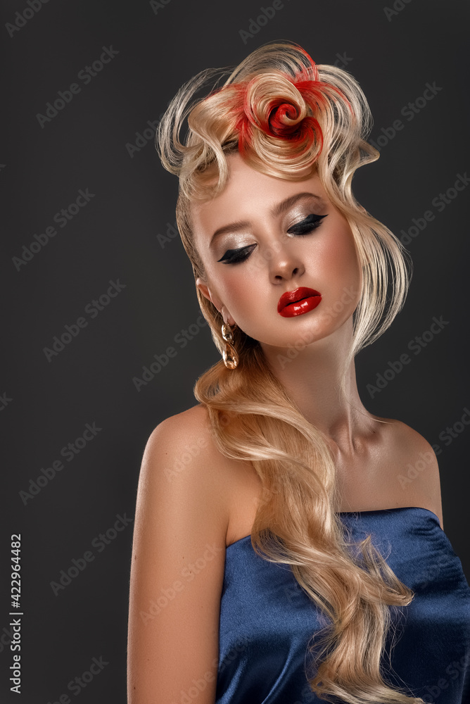 Beauty Fashion Model Girl with Colorful Dyed Hair. Girl with perfect ...