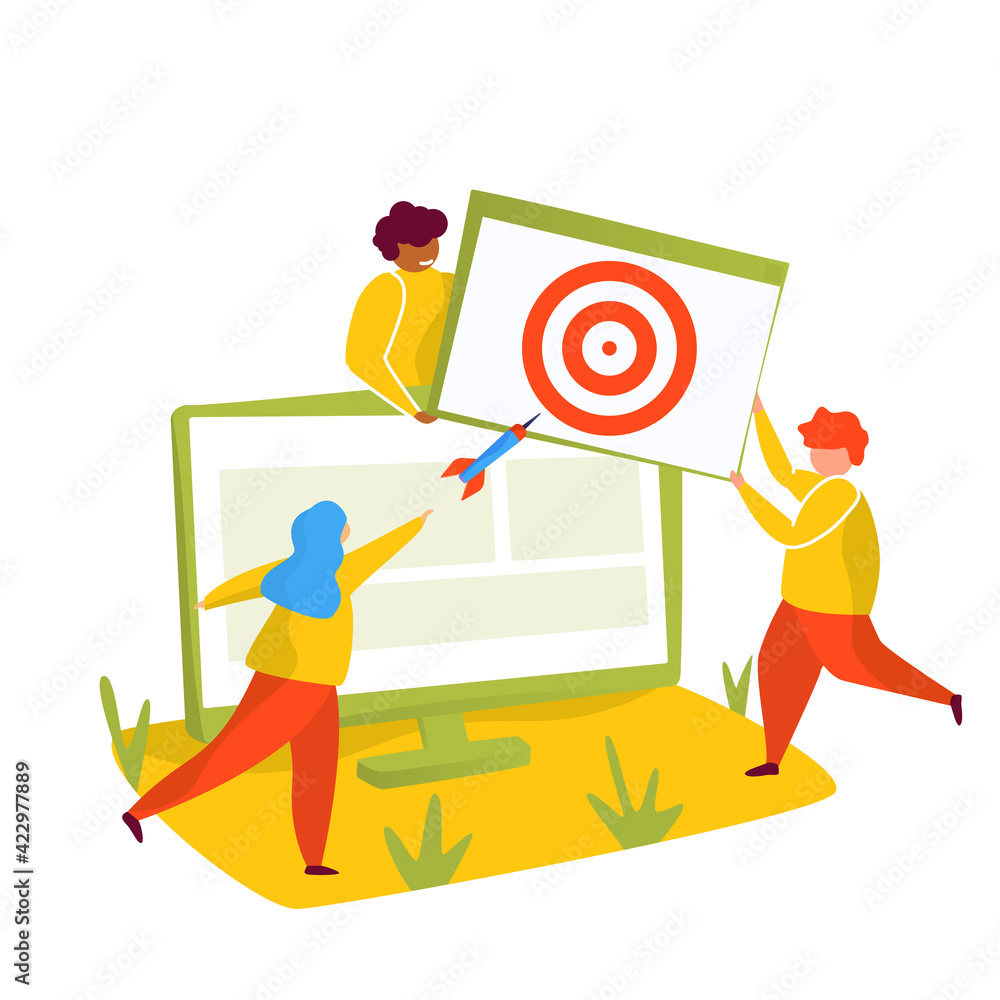 Profit Target Vector Illustration Concept Showing Managers Playing Dart ...