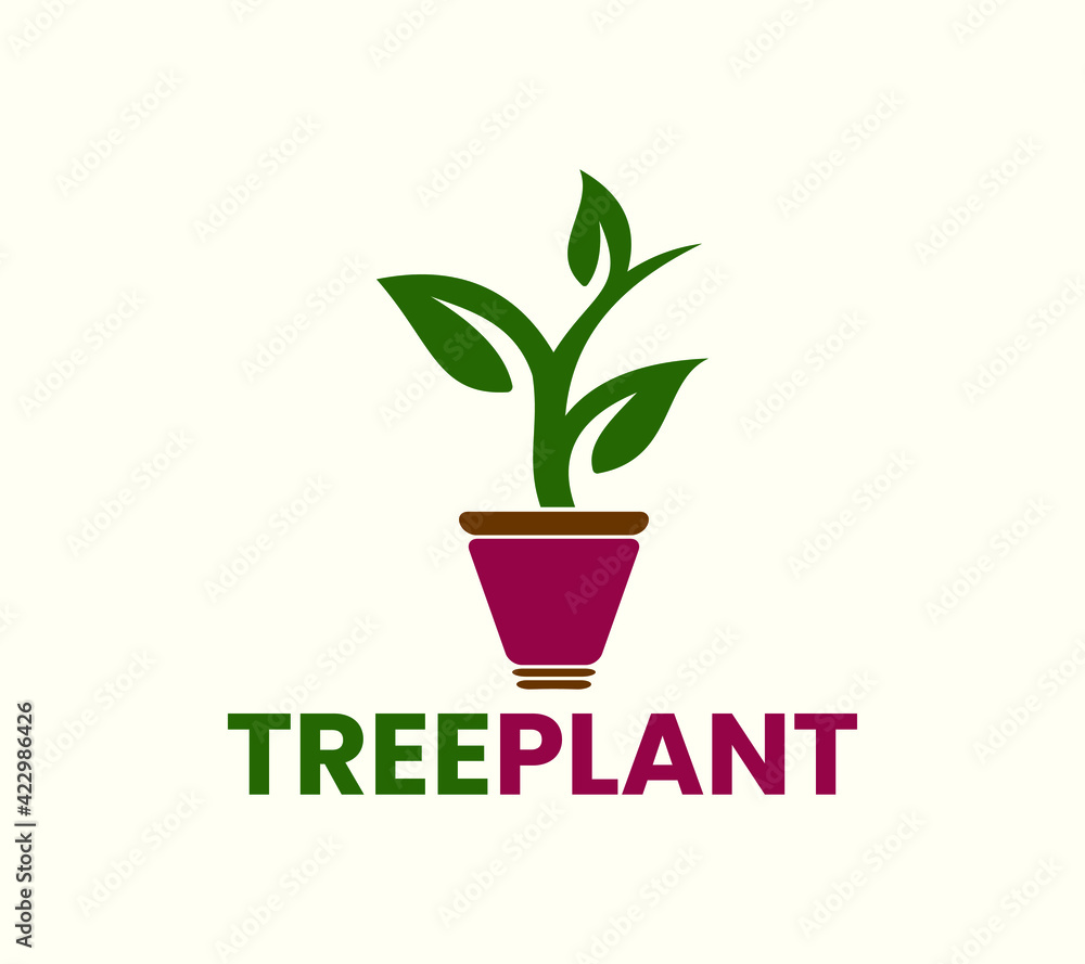 Tree planting logo design. Seedling growing, tree planting, agriculture ...