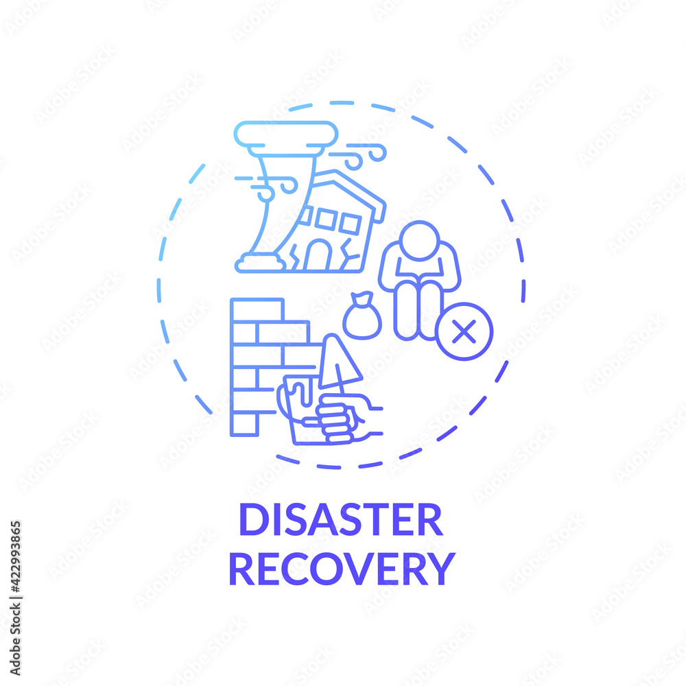Disaster recovery concept icon. Legal services types. Process of fixing ...